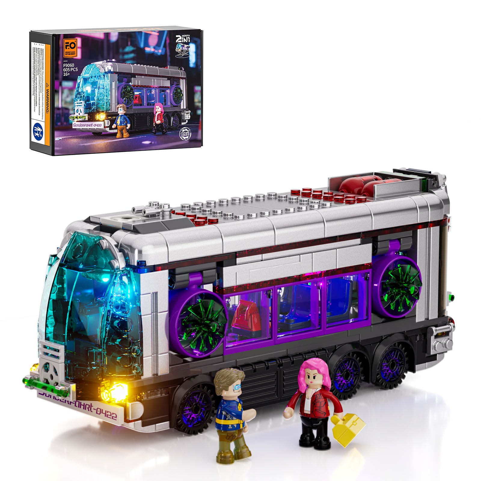 Lumibricks Future Bus 605PCS – LED Cyberpunk Model Kit | Happy Brick Land