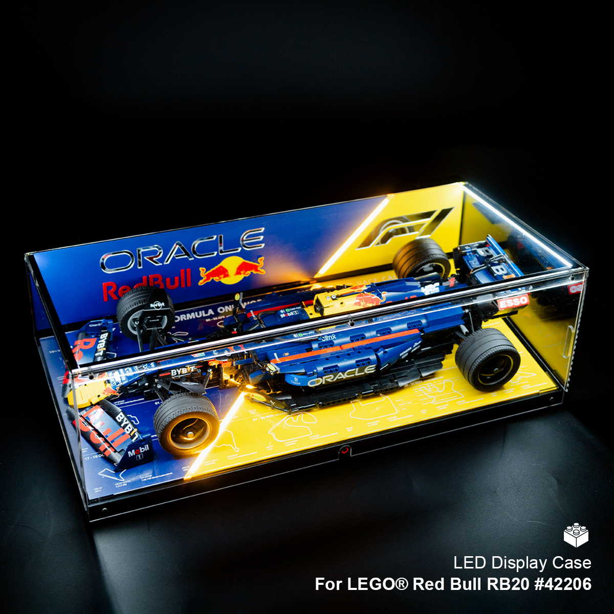 LED Acrylic Display Case for F1 Red Bull RB20 #42206 – Happy Brick Land