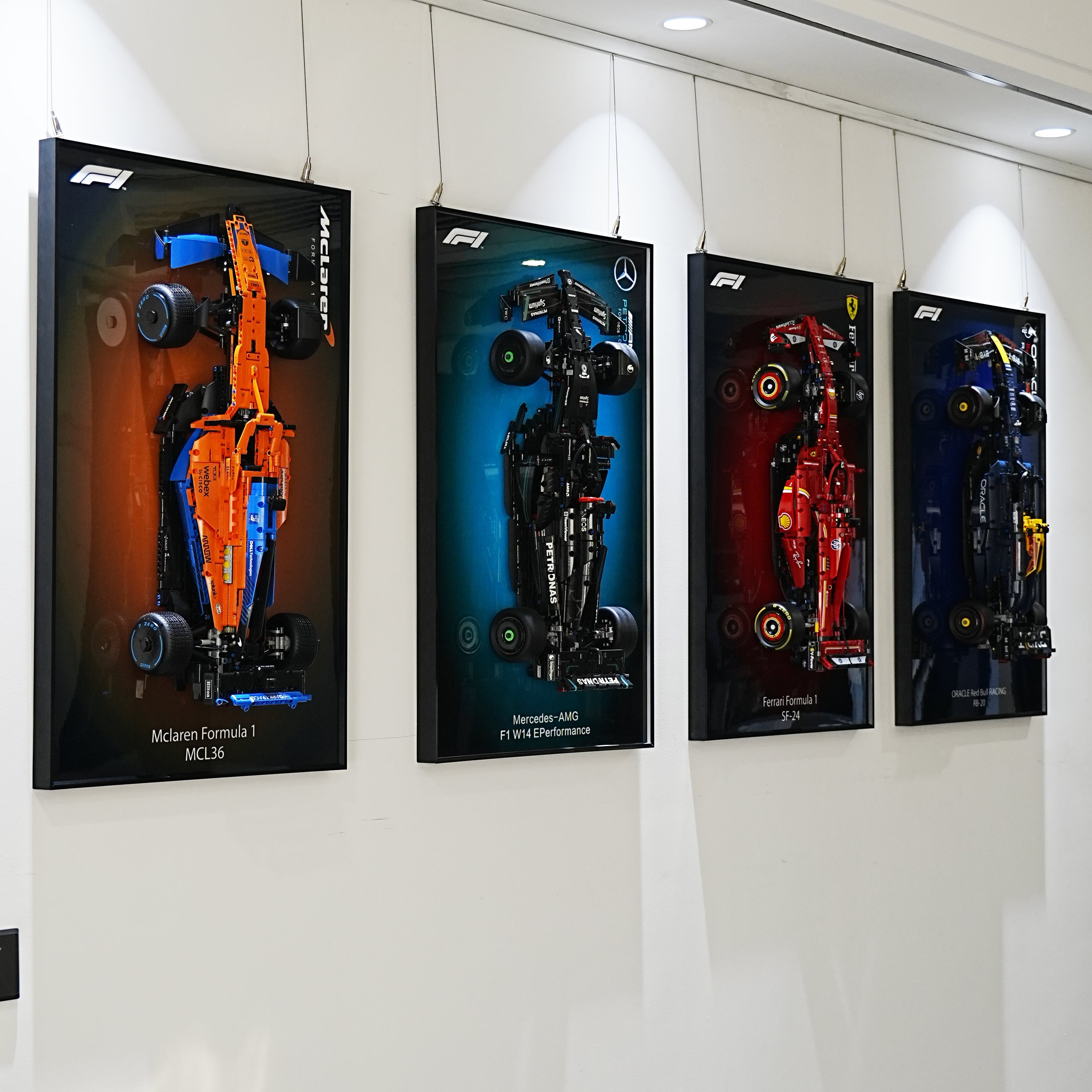 Wall Mount Frame for Formula 1 Racing Car – 4 Set Bundle(Illnimated ...