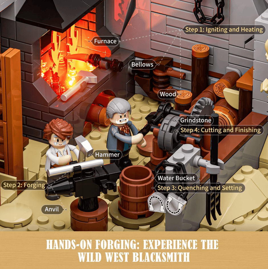Lumibricks Old West Blacksmith L9089 – LED-Illuminated Western Forge ...