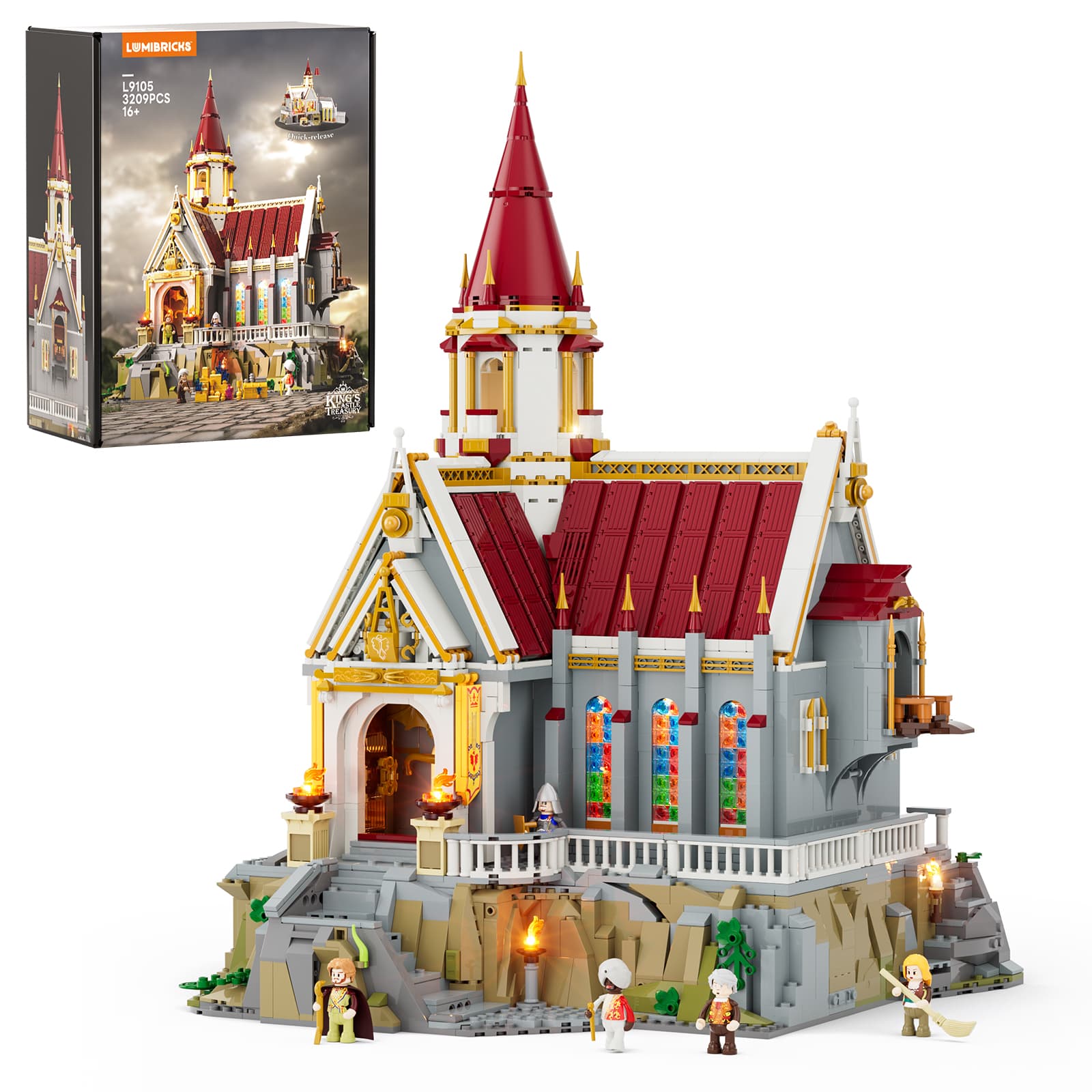 Lumibricks King’s Castle Treasury (L9105) – Gothic LED Medieval Castle ...