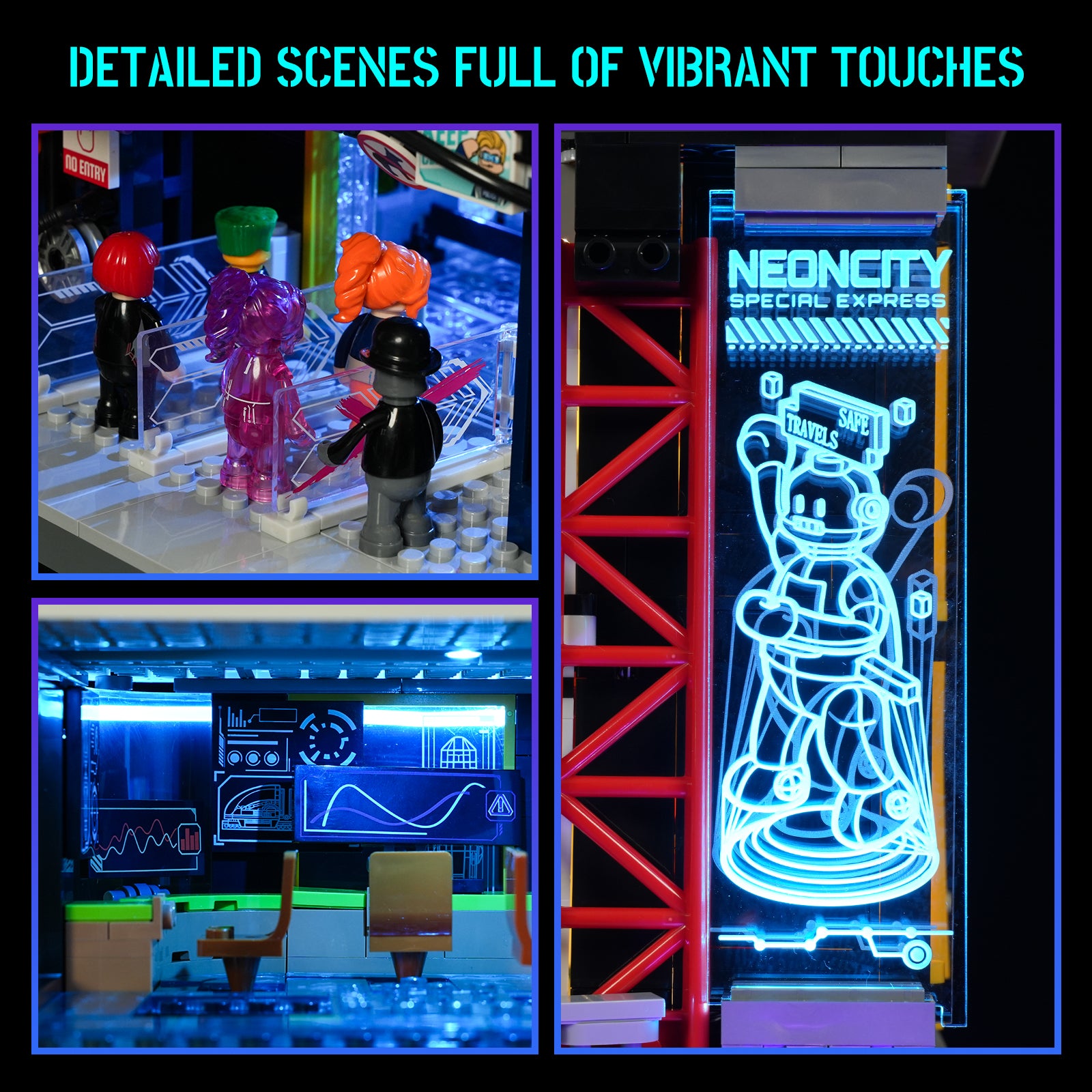 Lumibricks Floating Train Station (L9098) – Cyberpunk LED Display Build ...