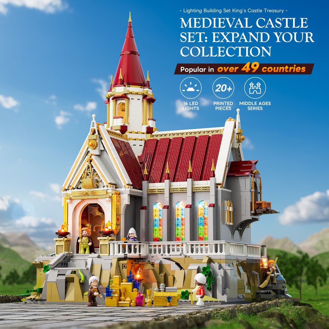 Lumibricks King’s Castle Treasury (L9105) – Gothic LED Medieval Castle ...