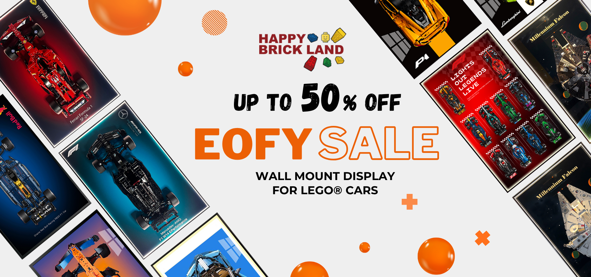 Happy Brick Land™ - Wall Mount Display for Model Cars and Light Bricks