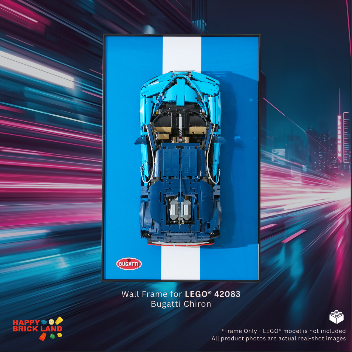 Wall Mount Display Frame for Supercar Model 42083 | Happy Brick Land