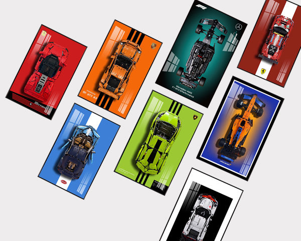 Speed Racing Car Wall Mount Display Frames | Happy Brick Land
